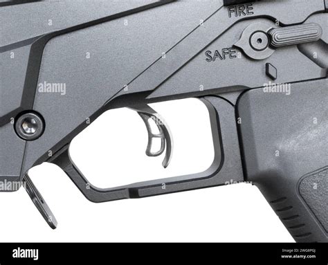 Side View Of A Trigger With Two Levers And Safety On A Modern Rifle
