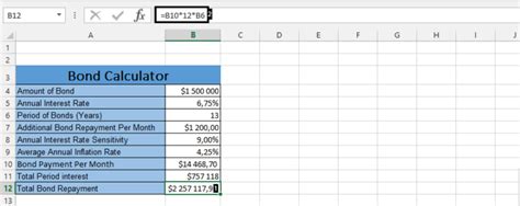 How To Create Bond Repayment Calculator Best Excel Tutorial
