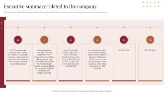 Executive Summary Related To The Company Planning To Raise Money Through Financial Instruments