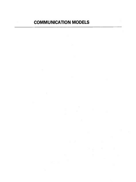 Communication Models Pdf