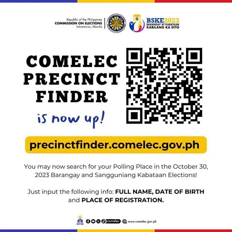 Comelec Voting Precinct Finder Voter Verifier Online Website Owwa Member