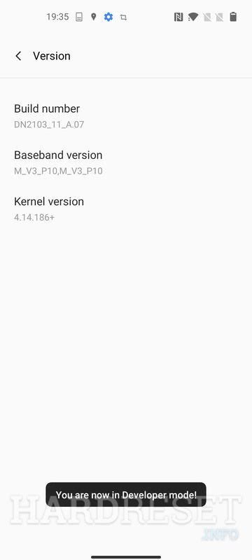 Developer Options OnePlus Nord G