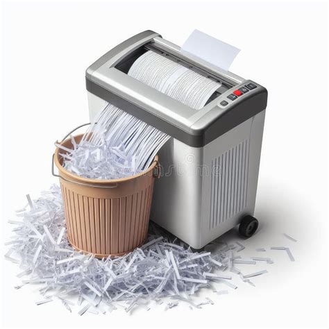 Office Paper Shredder Overflowing With Strips Stock Illustration