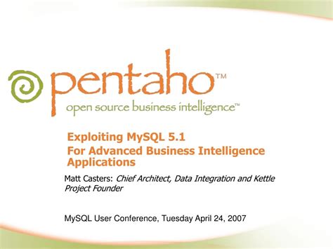 Ppt Mysql 51 For Advanced Business Intelligence Applications Powerpoint Presentation Id9121891