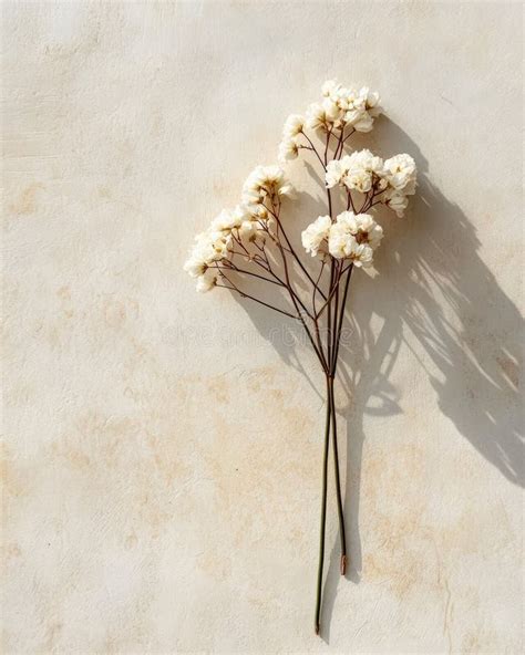 Delicate Wildflower With Thin Stem On Textured Background For