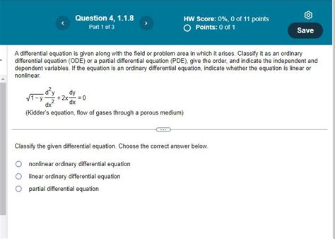 Solved Question 4 1 1 8 Part 1 Of 3 Hw Score 0 0 Of 11 Points Points 0 Of 1 Save A