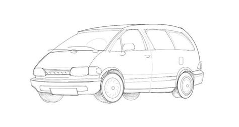 Learn To Draw A Minivan With A Pencil Step By Step Drawing Tutorial
