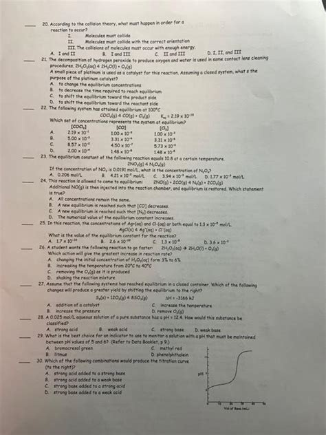 Solved 20 Aceording To The Collsion Theory Whst Must