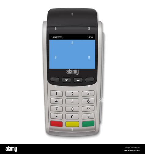 Realistic Payment Terminal Pos Machine Stock Vector Image And Art Alamy