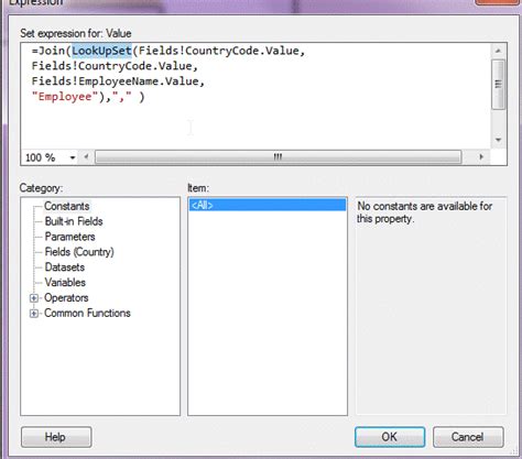 Microsoft Business Intelligence Data Tools SSRS LookUp MultiLookUp And LookupSet Functions