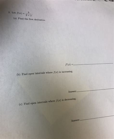 solved 1 for each function f x find the domain then find