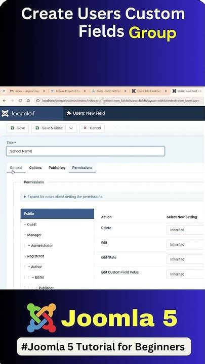 User Custom Field Group In Joomla 5 Part 4 Basicjoomla Joomla Joomla5 Joomlatutorial Youtube