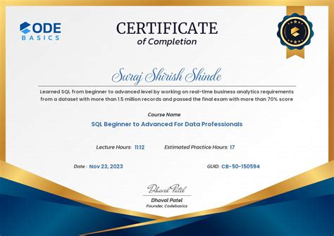 Completed SQL Beginner to Advanced course by Codebasics | Suraj Shinde ...
