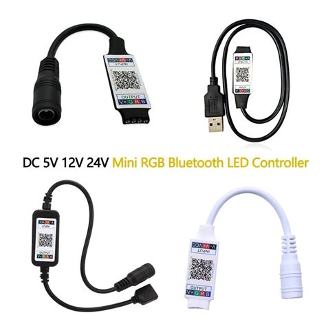 DC 5V 12V 24V Mini RGB Bluetooth Dimmer LED Controller Music Bluetooth Smart APP Controller