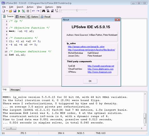 LPSolve IDE