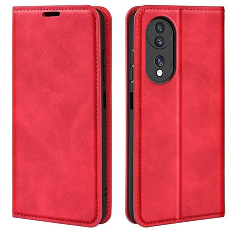 For Honor Retro Skin Magnetic Suction Leather Phone Case Red Alexnld Com