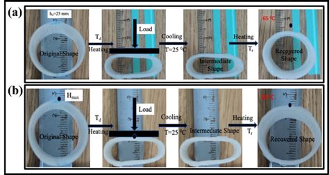 the shape memory cycle of the 4d printed tube structure a shape