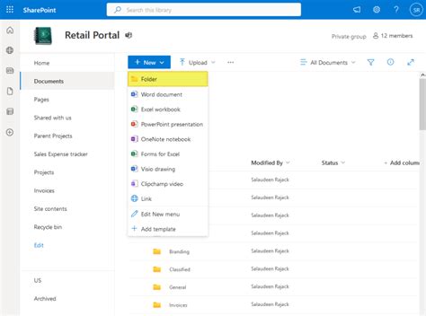 new folder option missing or disabled in sharepoint list library