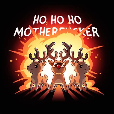 Ho Ho Ho Motherker Cool Christmas Cartoon Angry Reindeer Anti