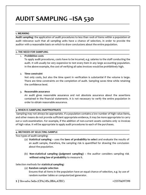 Audit Sampling Pdf Audit Sampling Statistics
