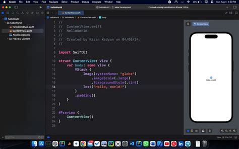 Karan Kadyan On Linkedin Swiftui Iosdevelopment Helloworld
