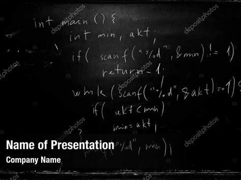 Programming School Blackboard Source Code Powerpoint Template Programming School Blackboard
