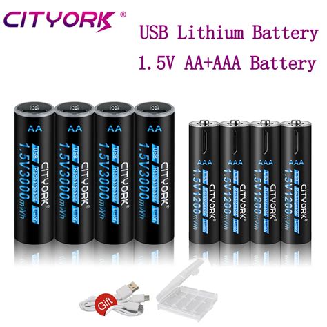 손전등 장난감용 충전식 리튬 이온 배터리 Mp3 플레이어 Usb 고속 충전 Aa Aaa 배터리 15v 3000mwh Aa