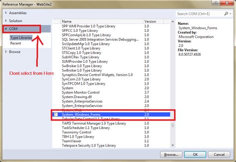 Using Systemwindowsforms