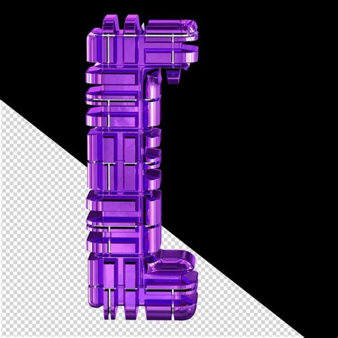 Premium Psd Dark Purple Transformed 3d Symbol