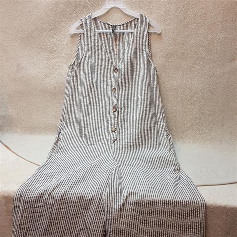 자라 스트라이프 린넨 점프슈트 세컨웨어헬로마켓