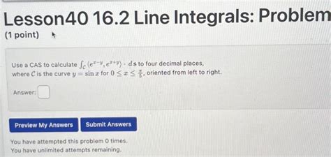 Solved Lesson40 162 Line Integrals Problem 1 Point