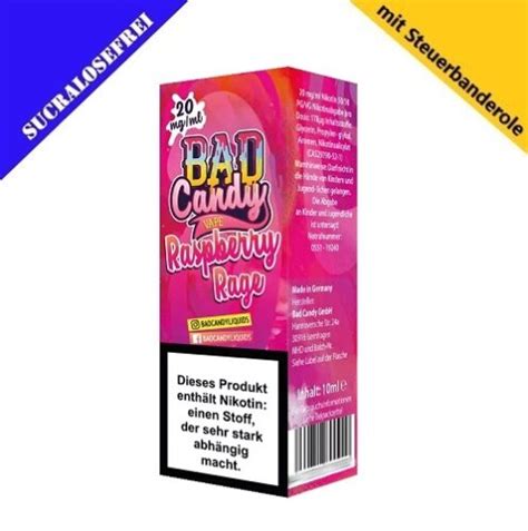 Bad Candy Liquids Raspberry Rage Nikotinsalz Liquid 20mgml 795