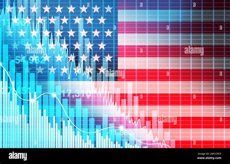 Usa Recession And American Economy Contraction Cycle As A Us Decline Or