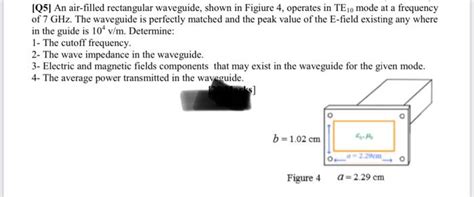 solved [q5] an air filled rectangular waveguide shown in