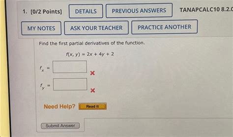 solved find the first partial derivatives of the function