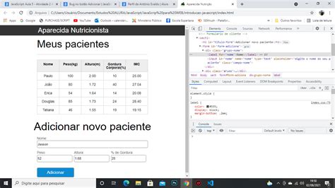 Bug No Botão Adicionar Javascript Programando Na Linguagem Da Web