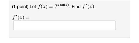 solved 1 point let f x ln x sex find f x f x