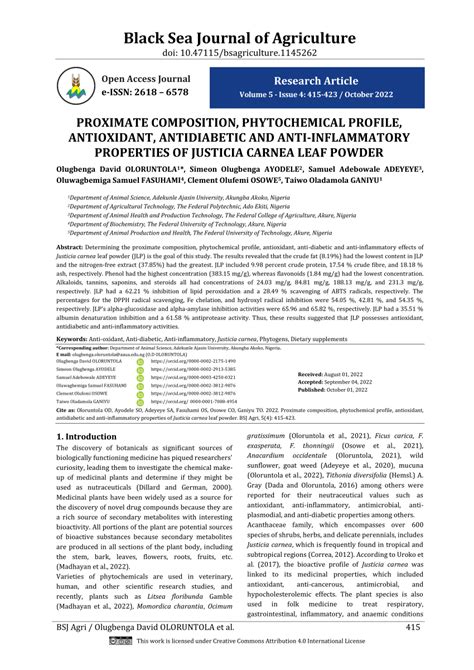 Pdf Proximate Composition Phytochemical Profile Antioxidant Antidiabetic And Anti