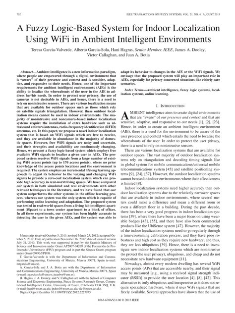 pdf an adaptive learning fuzzy logic system for indoor localisation