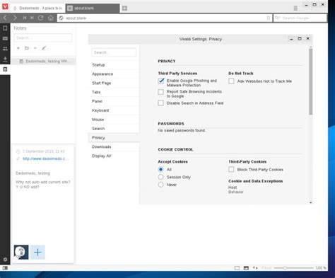 Vivaldi Browser The Four Tabs