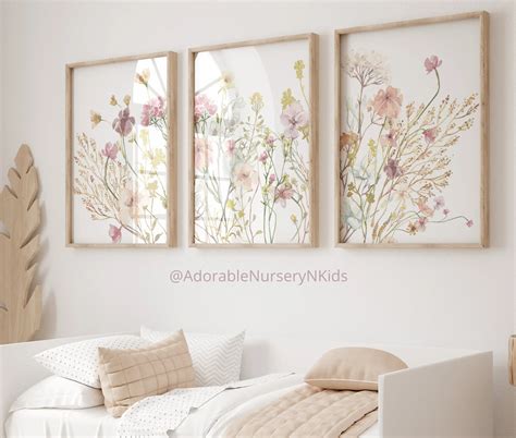Wildflower Prints Boho Nursery Wall Art Botanical Print Wildflower