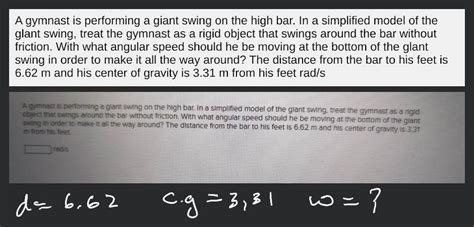 A Gymnast Is Performing A Giant Swing On The High Bar In A Simplified Mo