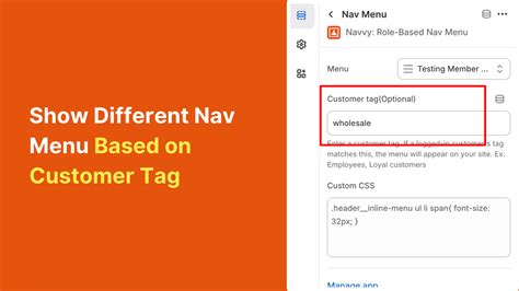 Navvy Customer Tag Based Menu Different Menu For Logged In Users