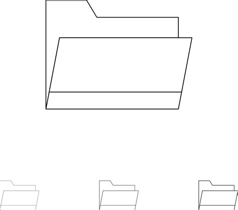 Folder Open Data Storage Bold And Thin Black Line Icon Set 15048453 Vector Art At Vecteezy