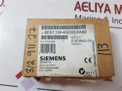 Siemens Simatic S7 6es7 134 4gd00 0ab0 Analog Input Module 312 911 27