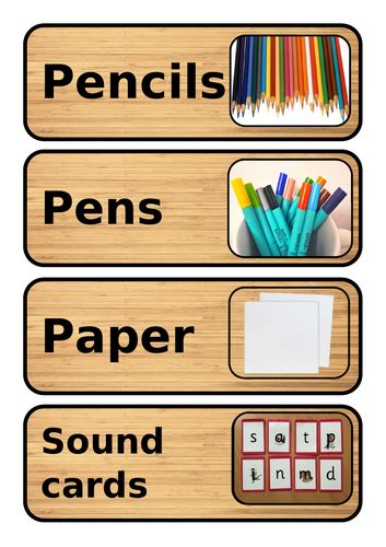 Wood Effect Picture Labels For Eyfs Setting Teaching Resources