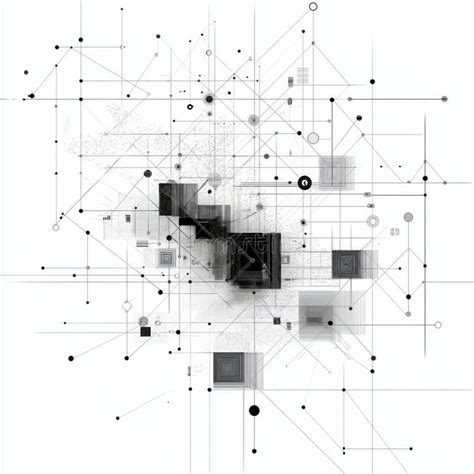 Geometric Abstract Art With Intersecting Lines And Shapes In Monochrome Design Stock Image