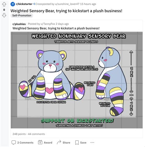 Weighted Non Binary Sensory Bear Rredscarepod