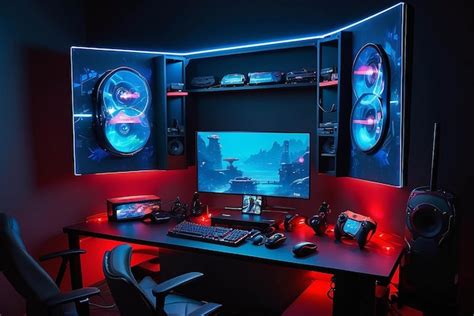 Premium Photo Hightech Gaming Setup