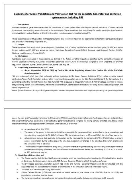 Guidelines For Model Validation And Verification Test For The Complete
